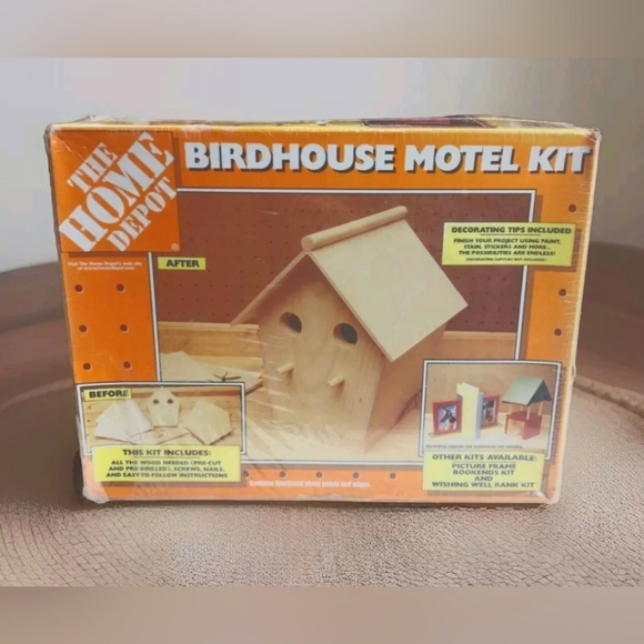 Home Depot | Toys | Vintage Home Depot Birdhouse Motel Kit Wood Diy ...